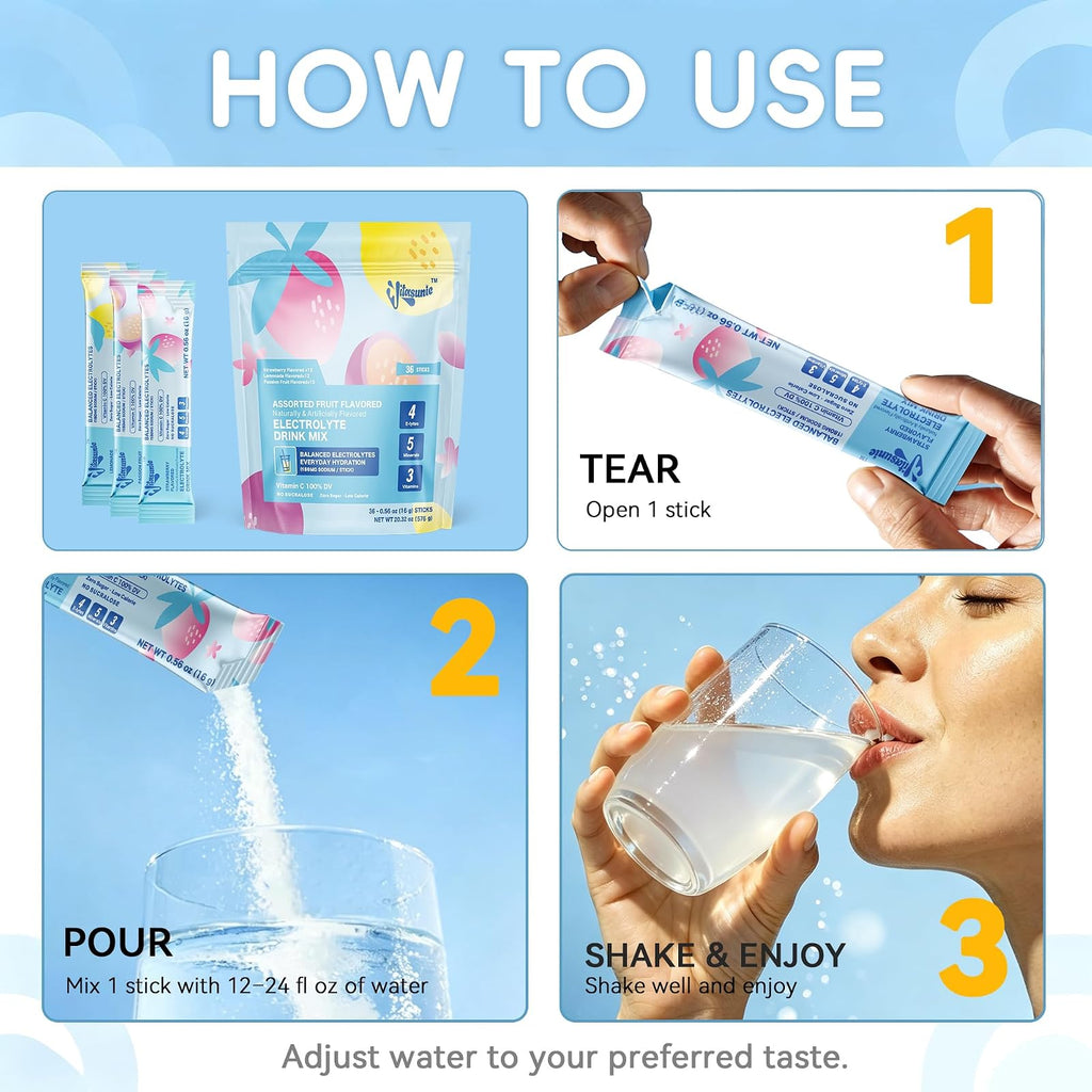 convenient electrolyte powder packets
