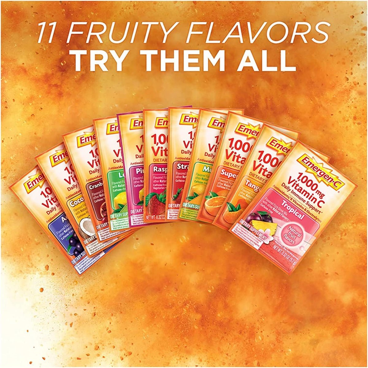 Convenient Emergen-C sachets for on-the-go