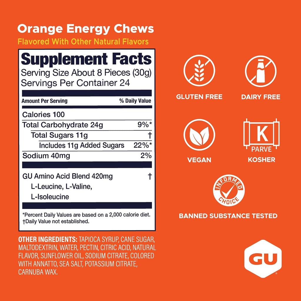 Convenient energy chews for athletes