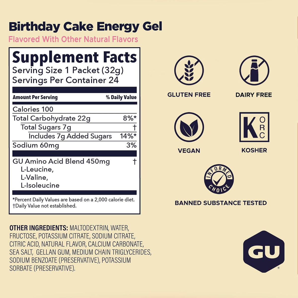 Convenient energy gels for athletes