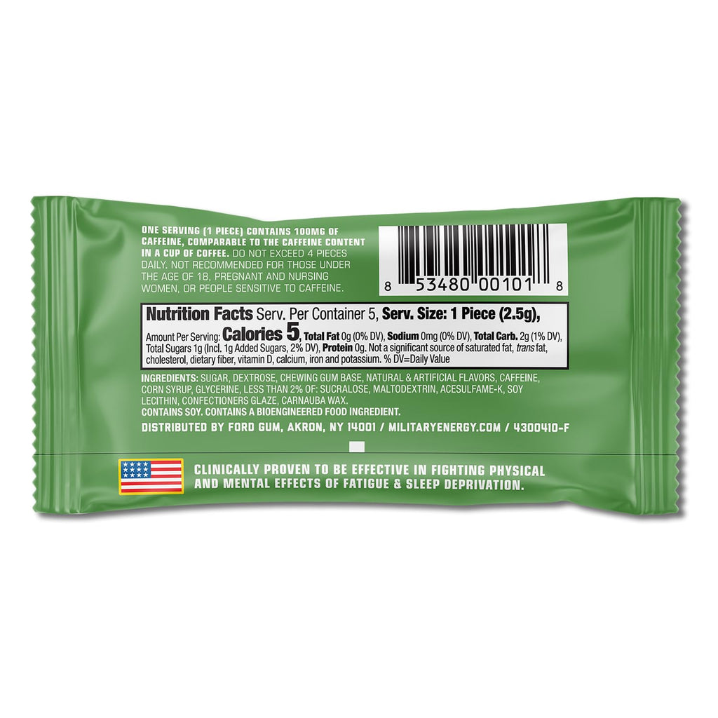 Convenient energy gum for on-the-go