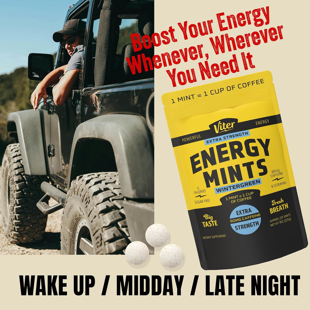 Convenient energy mints for workouts
