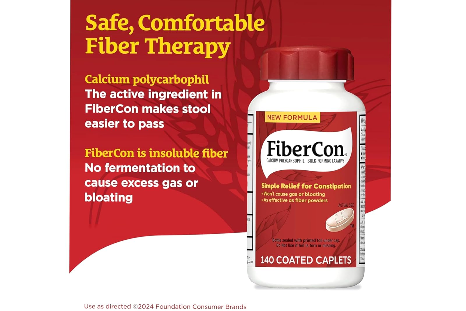 Convenient fiber solution in caplets