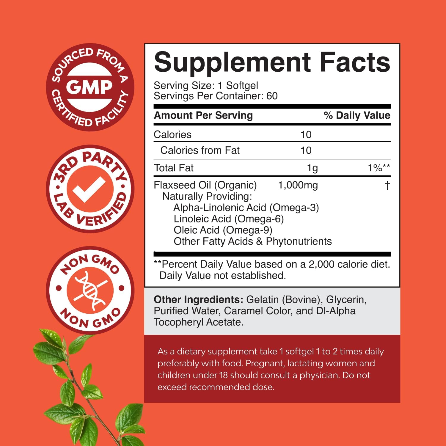 convenient flaxseed oil softgel dosage