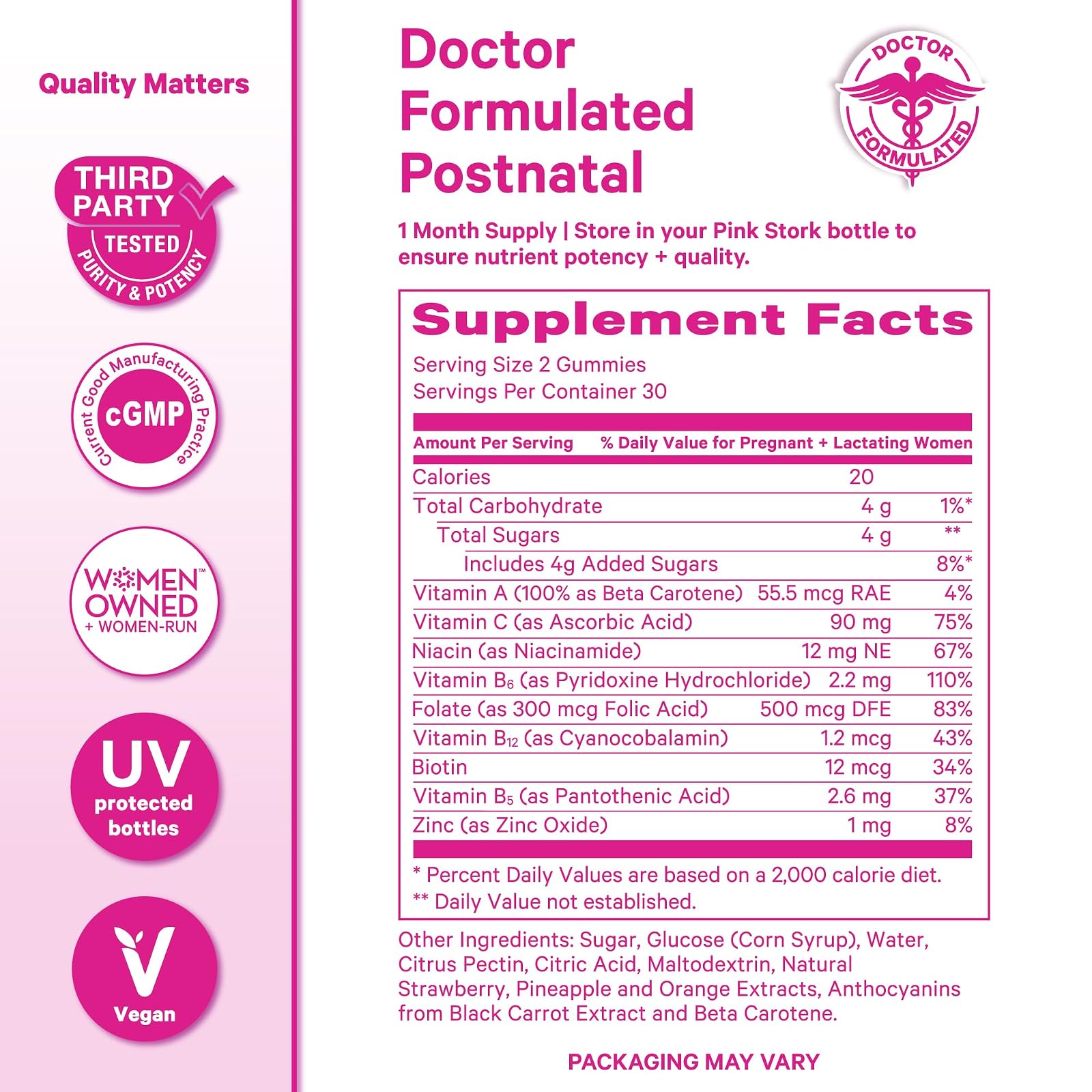 Convenient gummy prenatal dha
