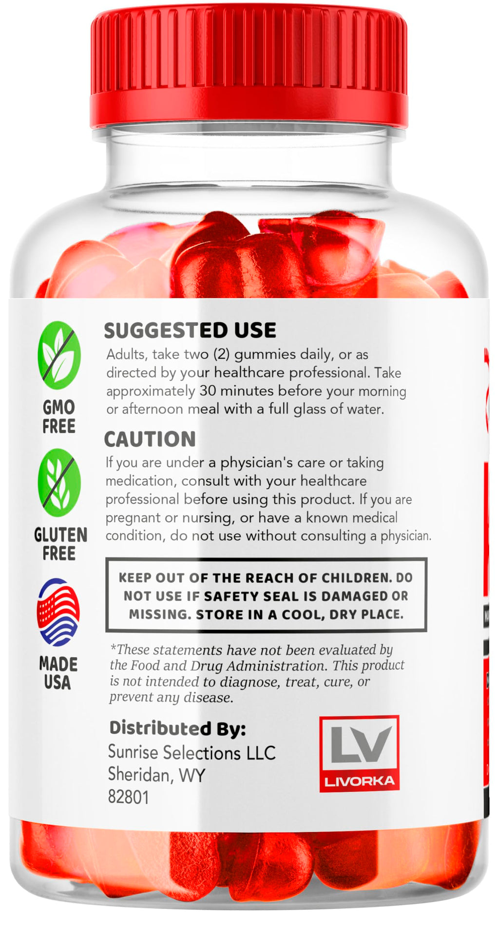 Convenient health supplement gummies