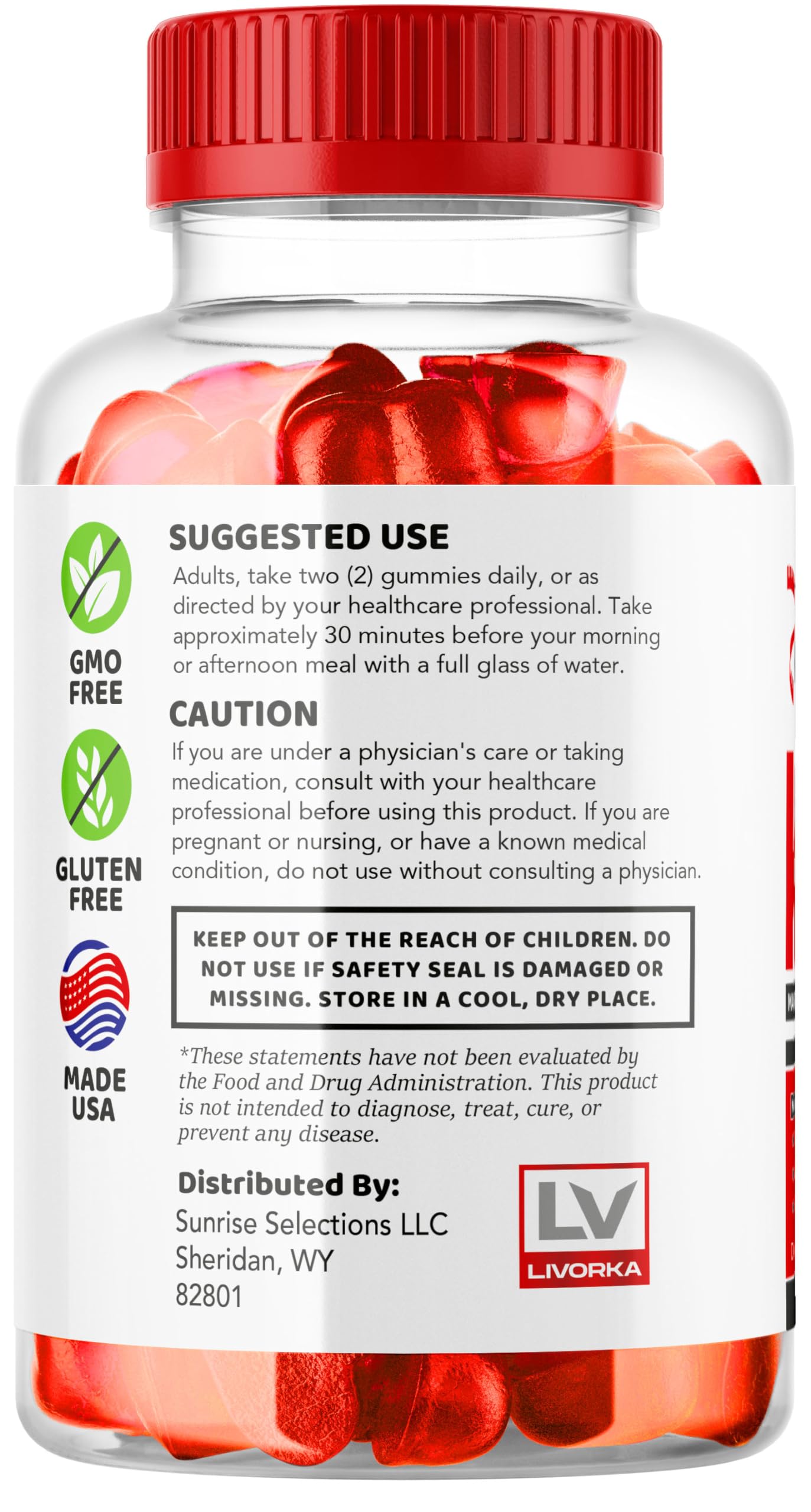Convenient health supplement gummies