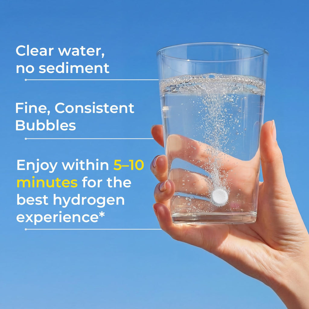 Convenient hydrogen water tablet format