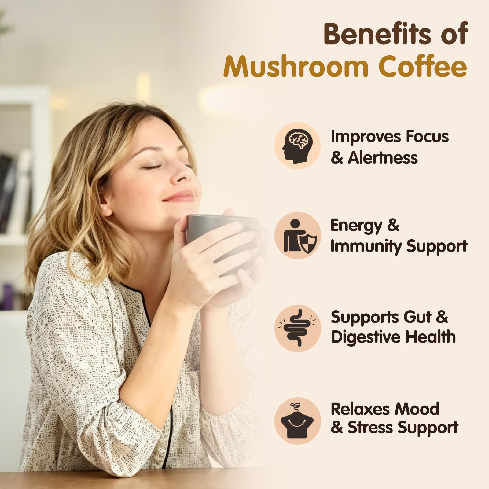 convenient instant coffee with mushrooms