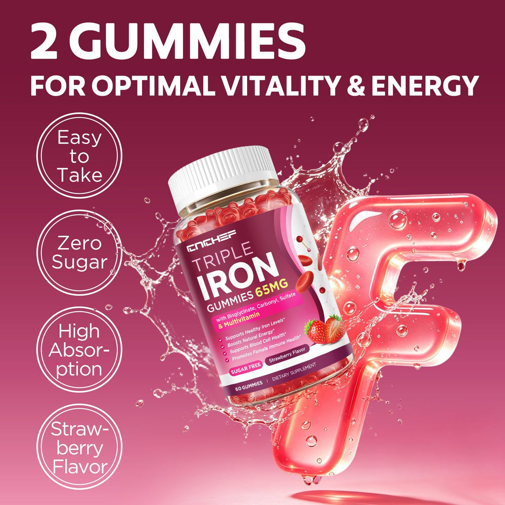 Convenient iron gummies for on-the-go