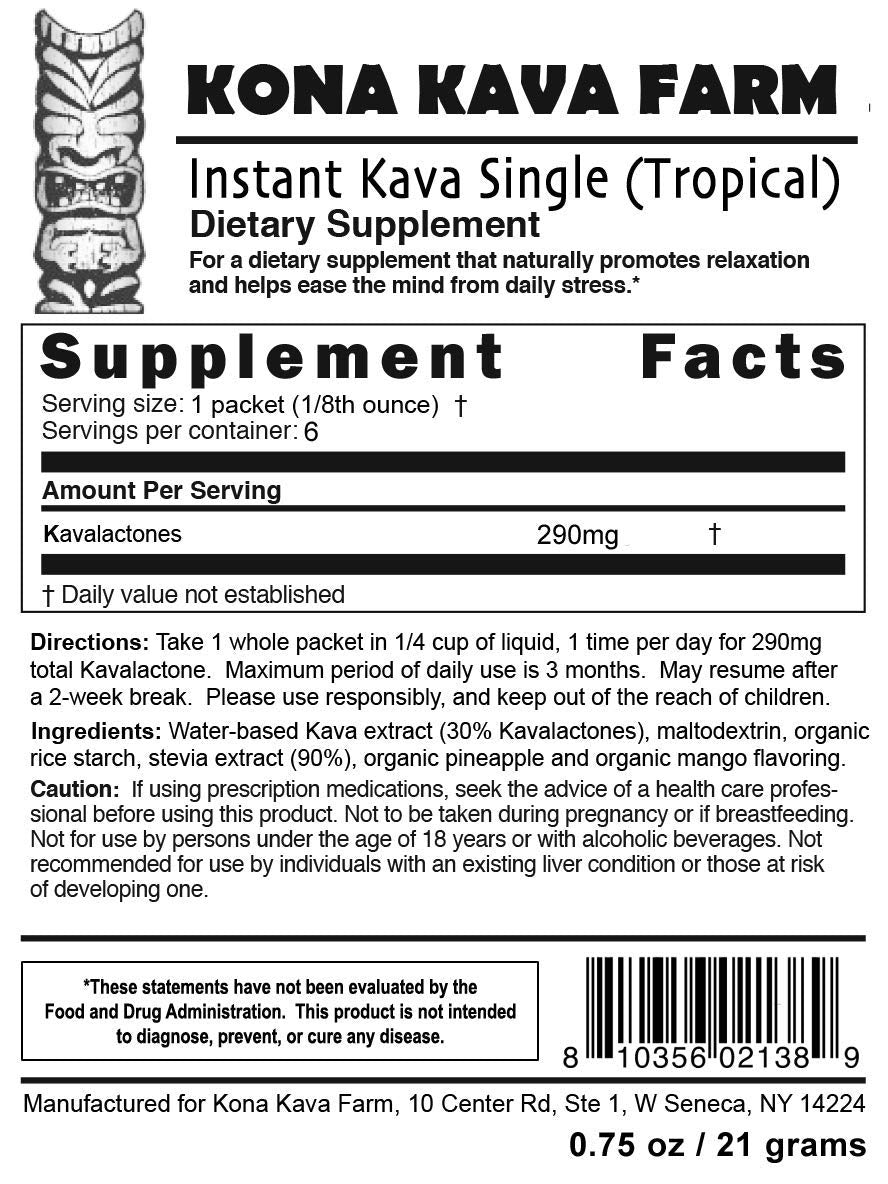 Convenient kava kava drink packets