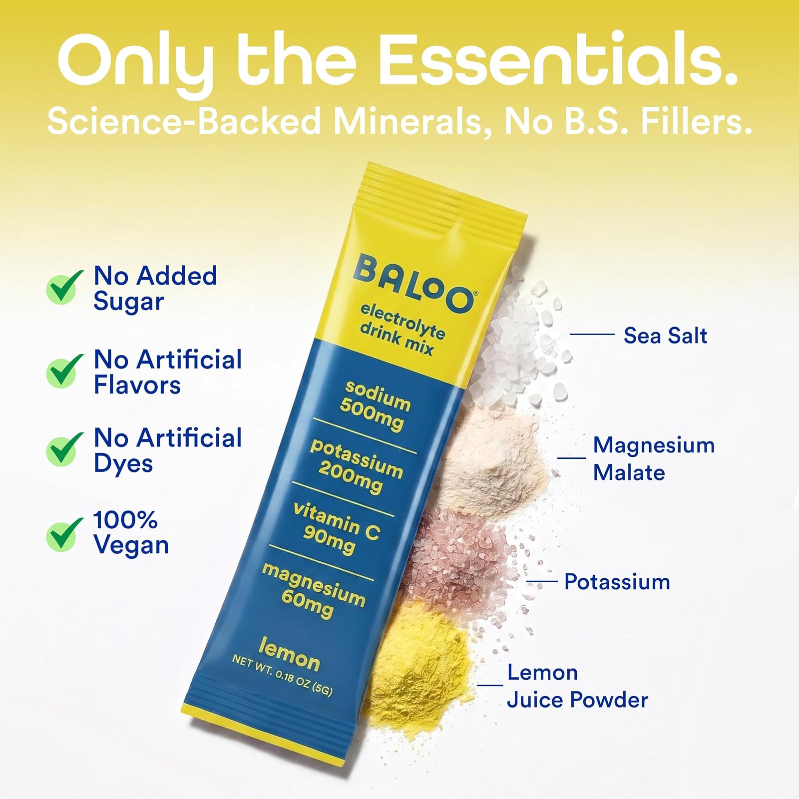 Convenient lemon electrolyte drink mix
