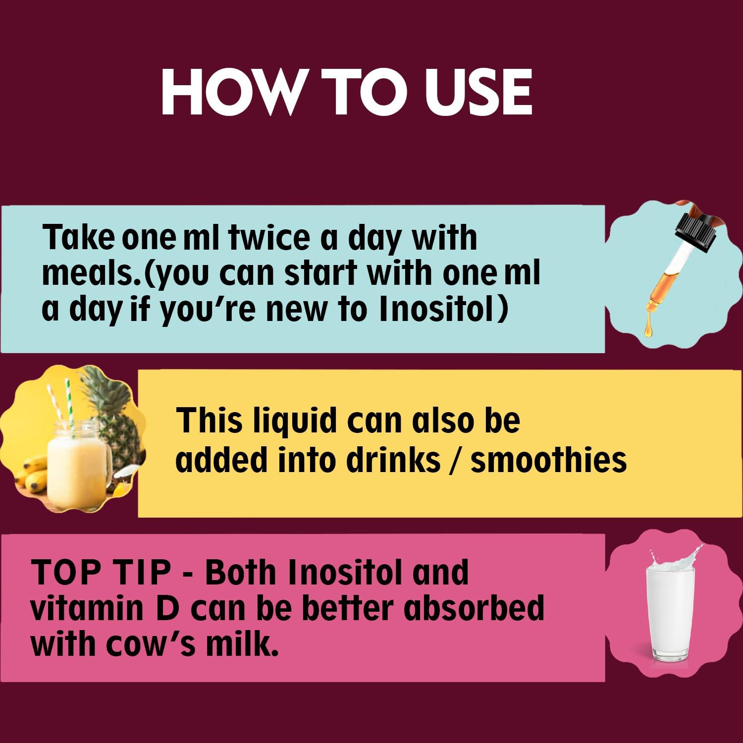 Convenient liquid drops for easy dosing