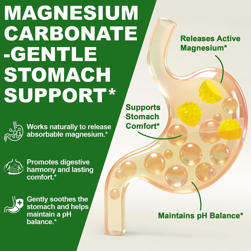 Convenient magnesium carbonate gummies for travel