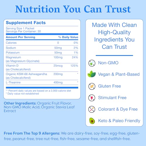 Convenient magnesium drink mix packets