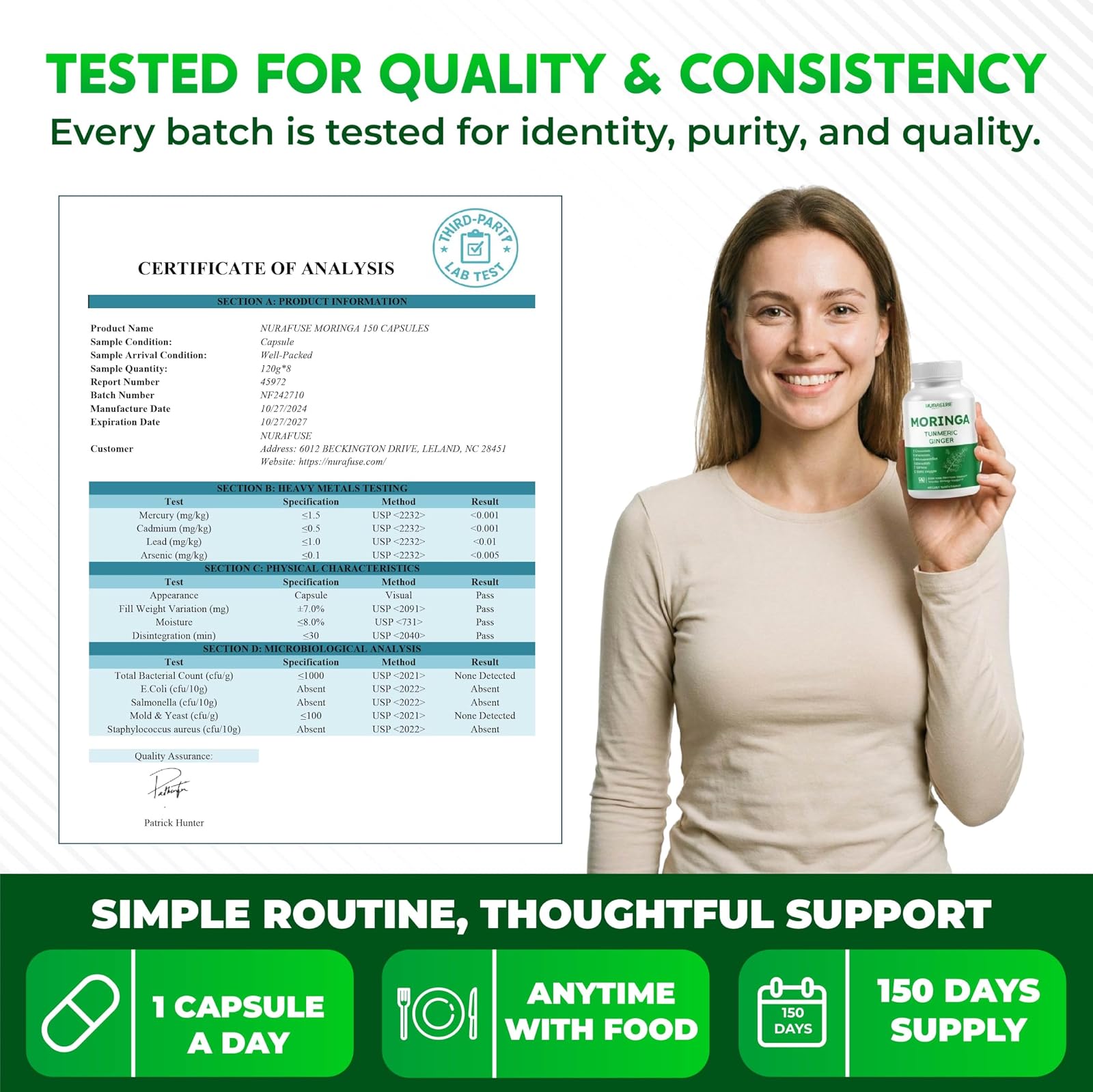 Convenient Moringa capsules for busy lifestyles
