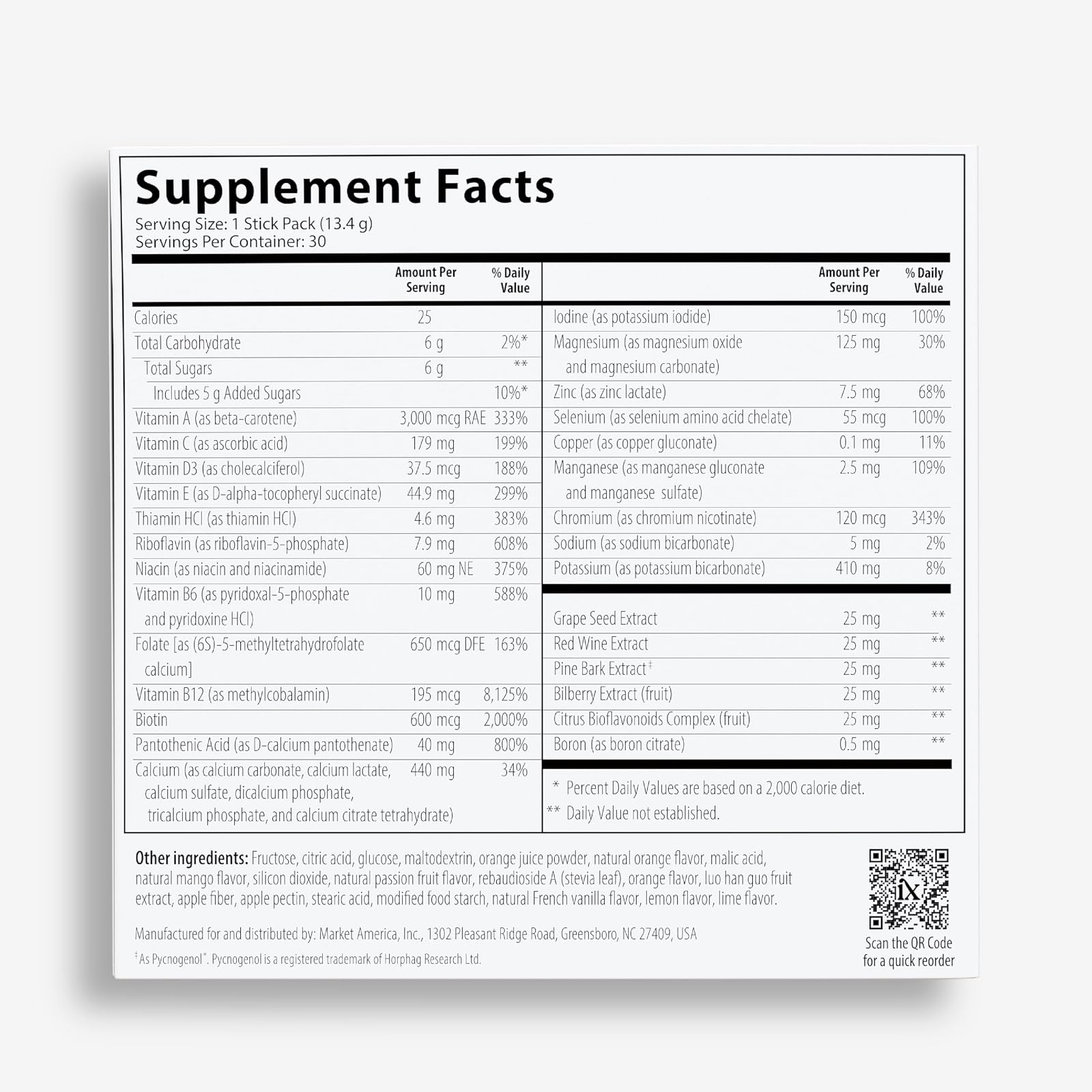 Convenient multivitamin packets for travel