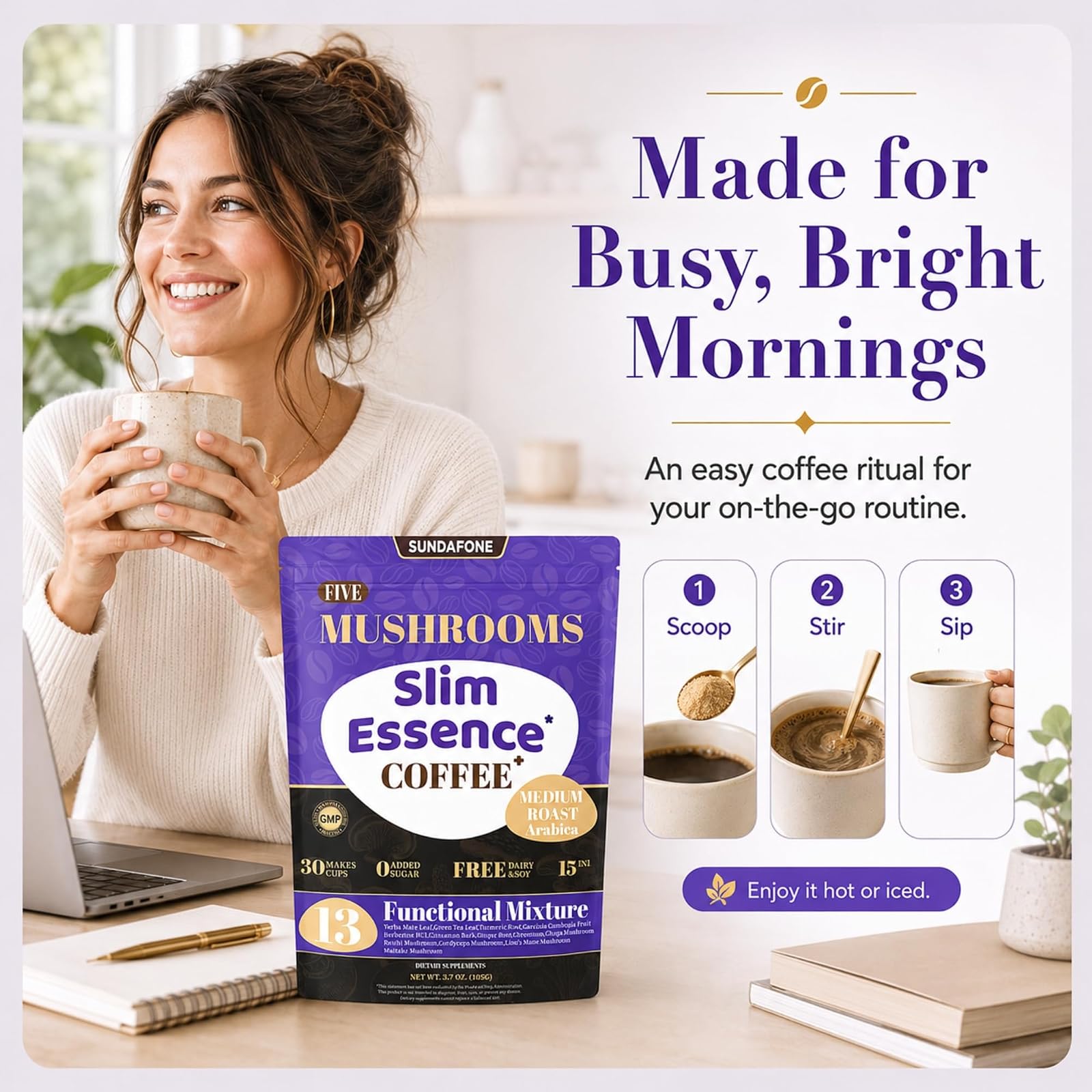 convenient mushroom coffee for busy mornings