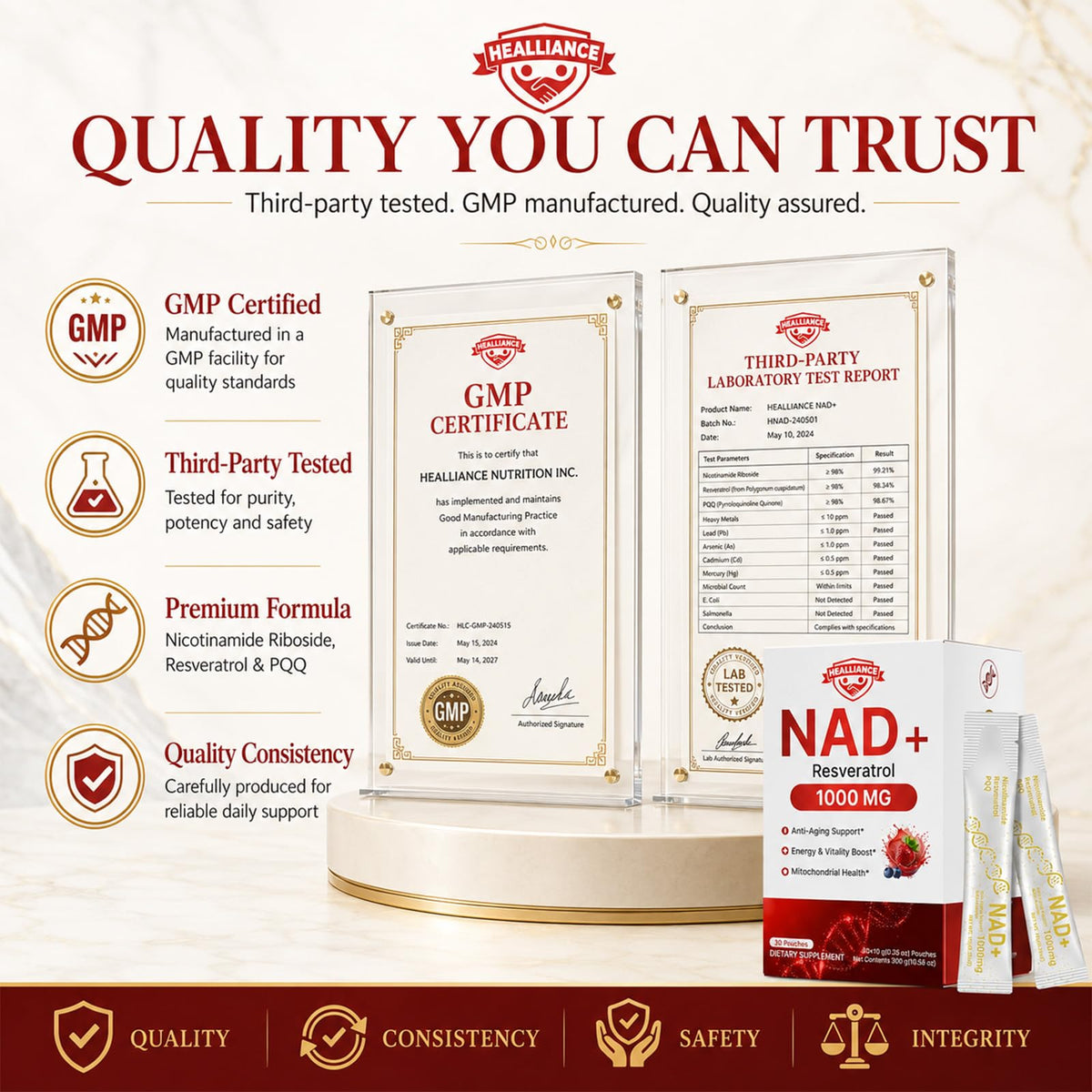 convenient NAD packets for travel