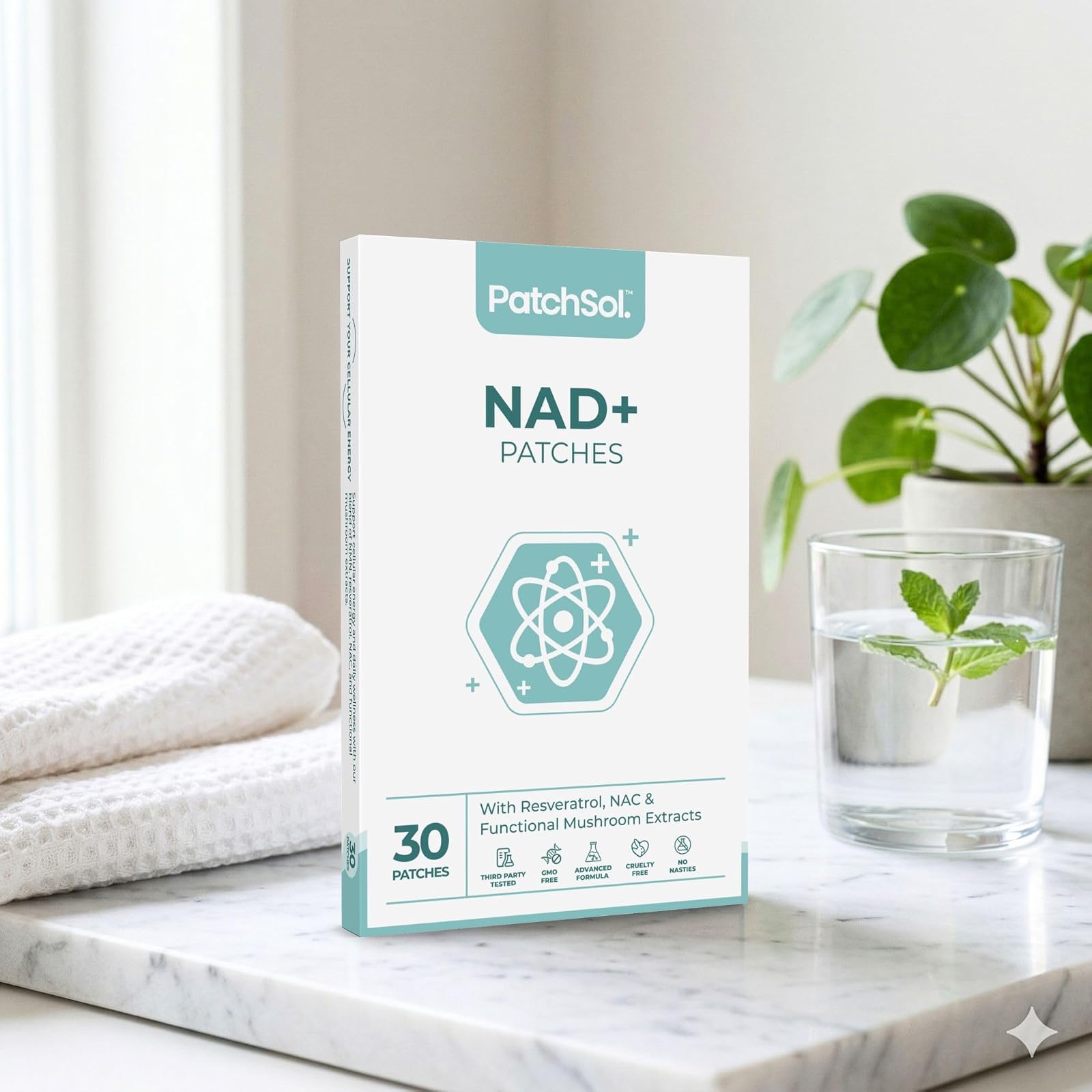 Convenient NAD+ patches for daily use