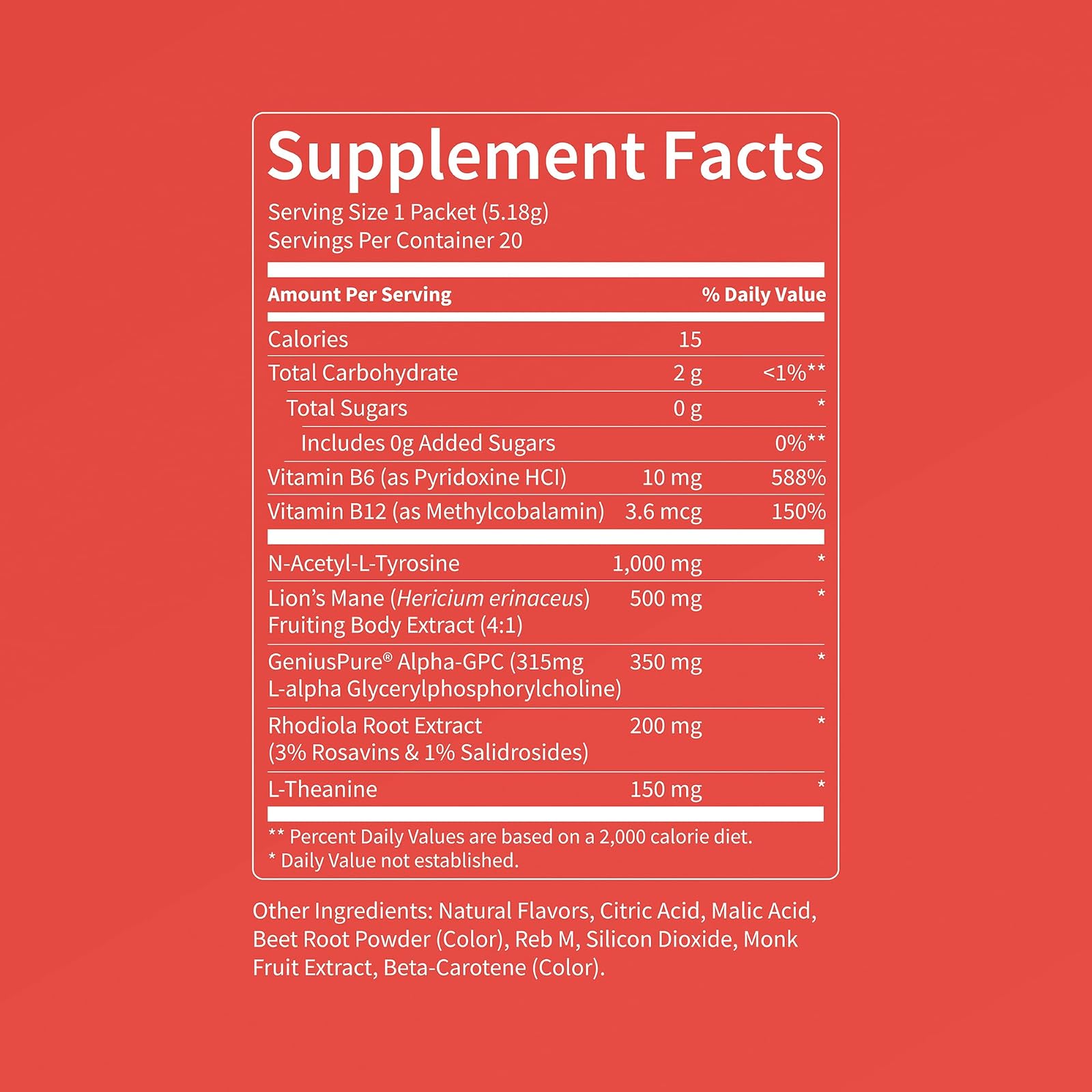 convenient nootropic drink mix packets