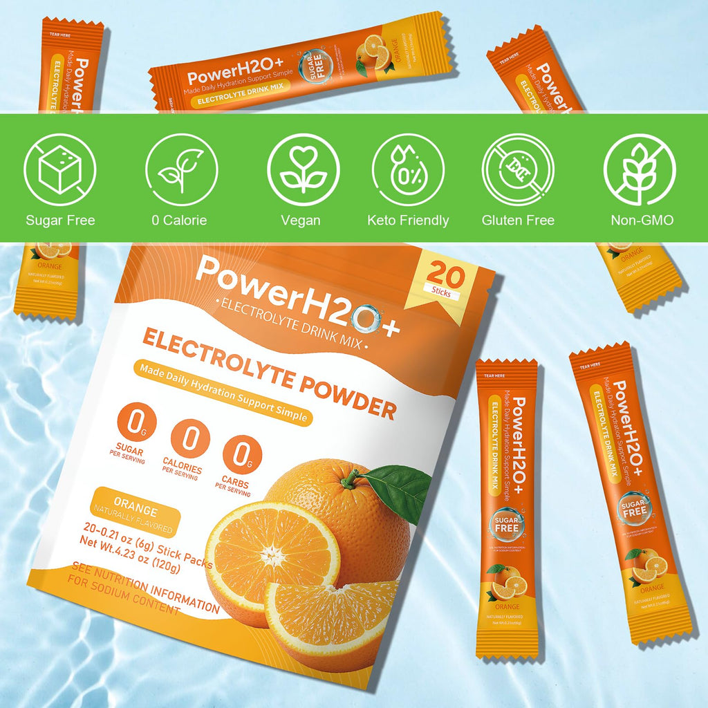 convenient orange electrolyte drink mix