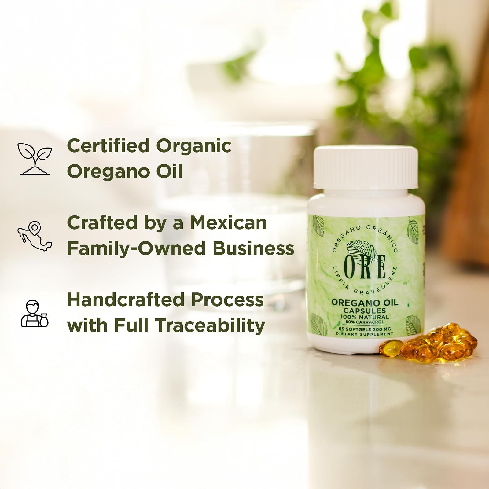 convenient oregano oil softgels