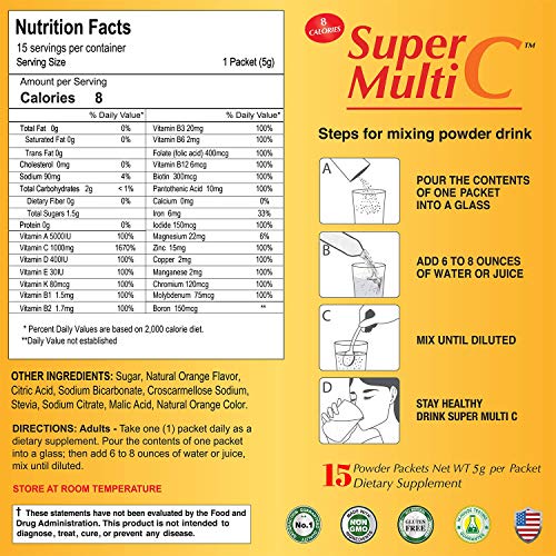 convenient packets of blended vitamin & mineral supplements