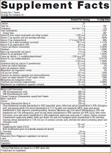 convenient packets of blended vitamin & mineral supplements