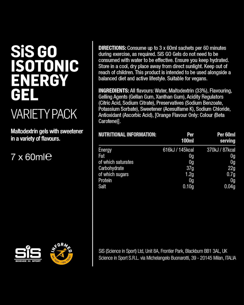 convenient portable energy gels