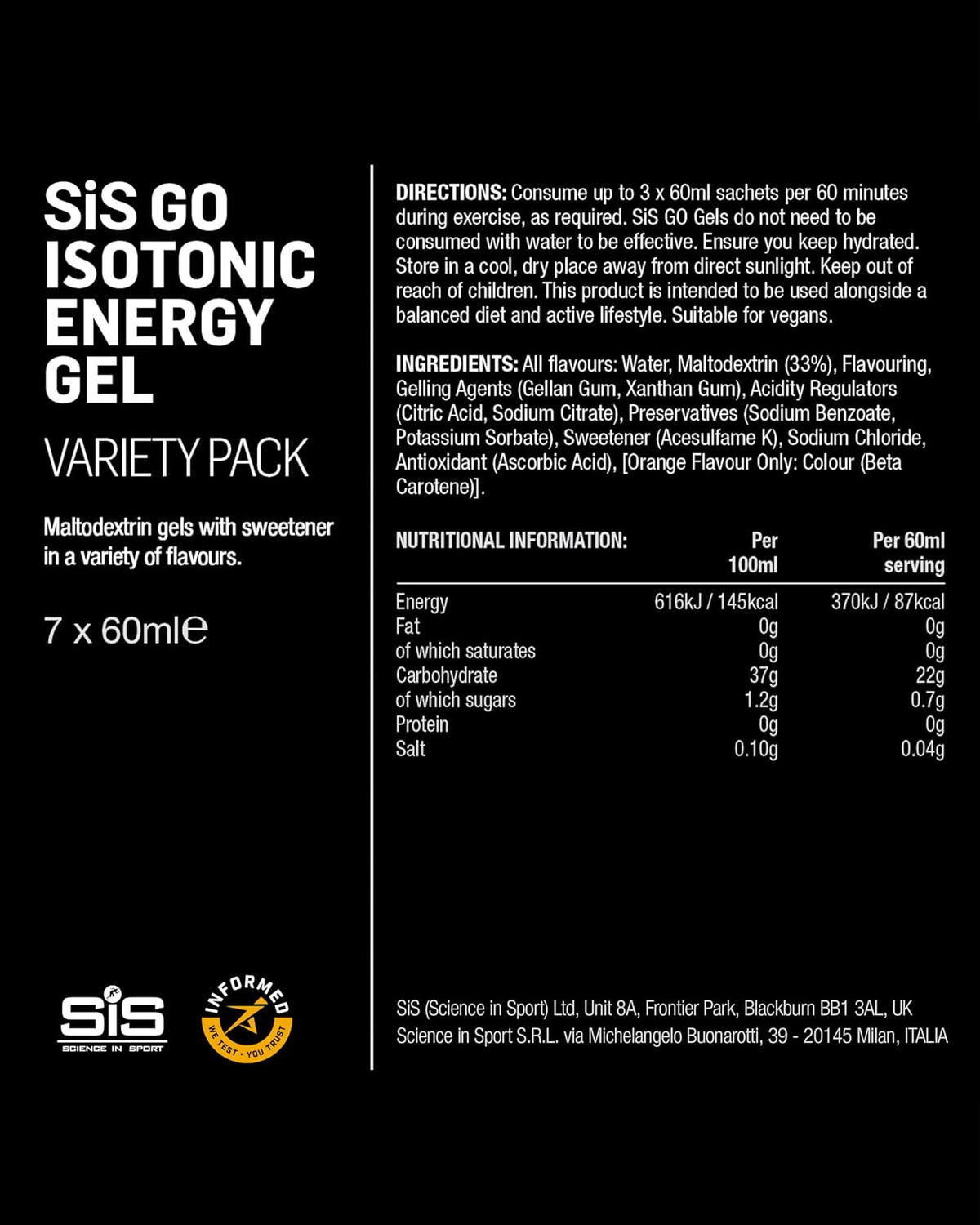 convenient portable energy gels