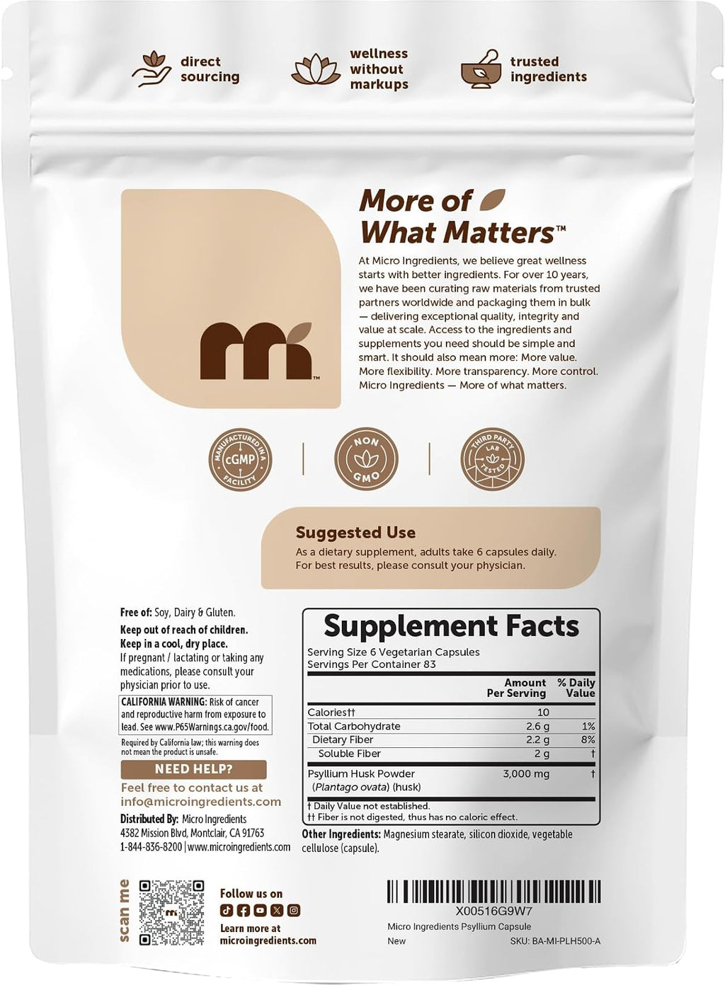 convenient psyllium husk veg capsules