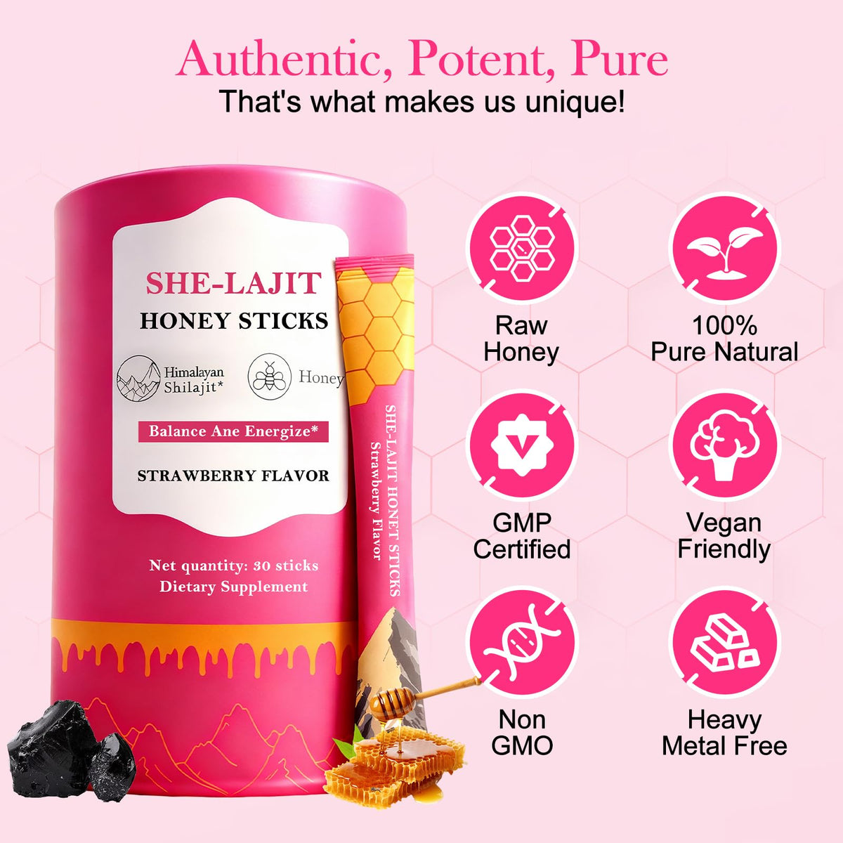 Convenient Shilajit honey on-the-go