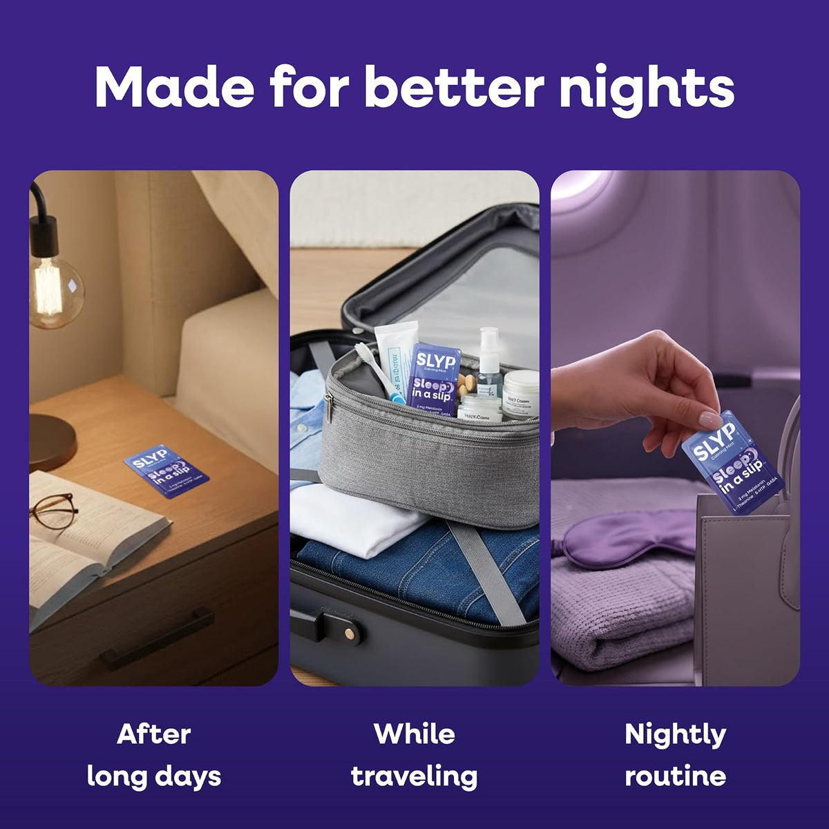 Convenient sleep strips for on-the-go