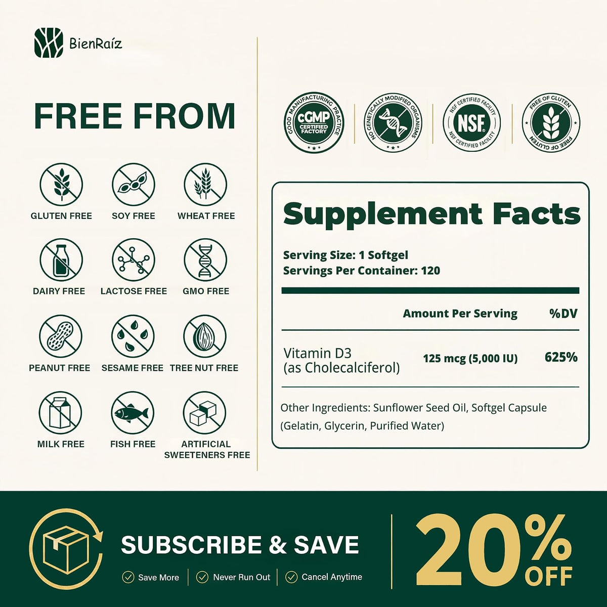 Convenient softgel form of Vitamin D3