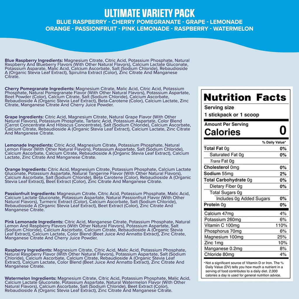 convenient stickpacks of electrolyte tablets