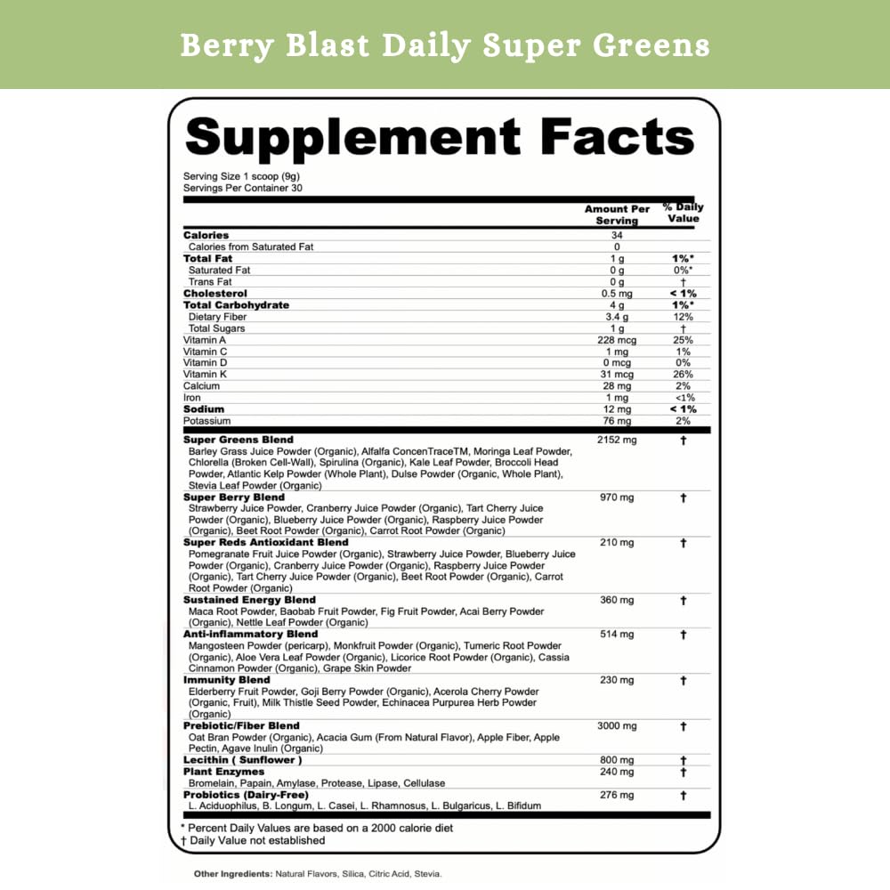 Convenient super greens powder for on-the-go