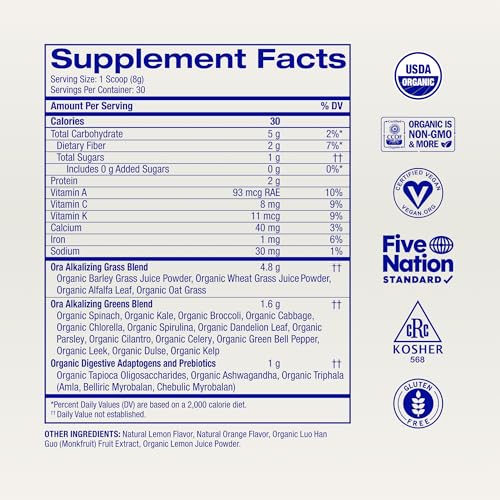 Convenient super greens powder supplement