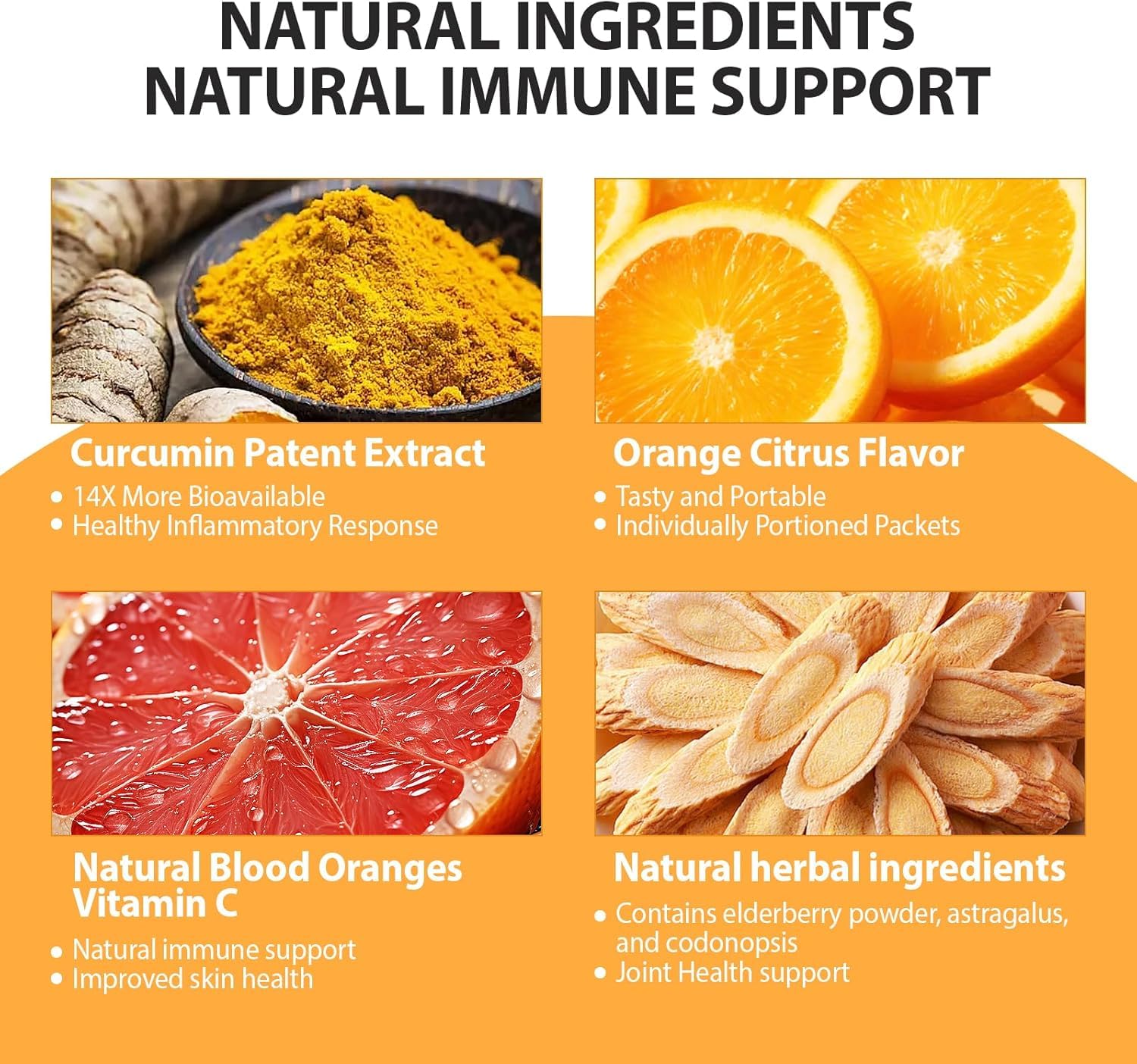 Convenient turmeric curcumin daily servings
