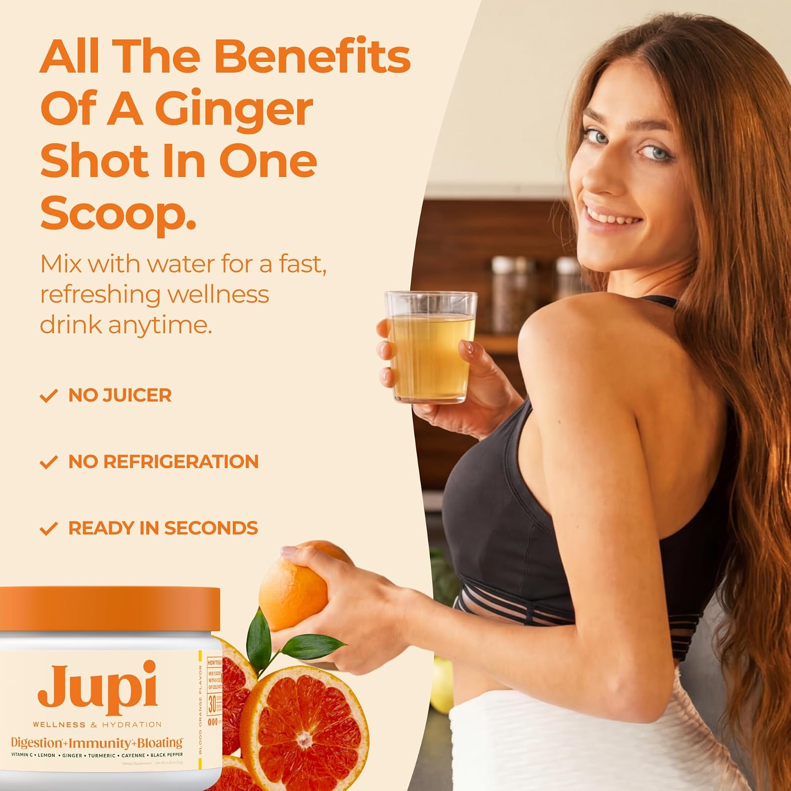 Convenient turmeric ginger wellness shots