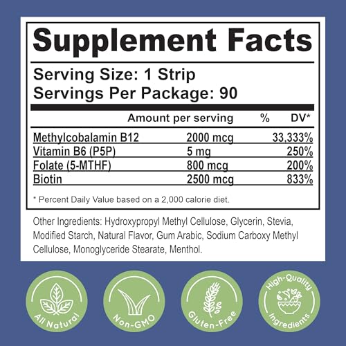 convenient vitamin b12 supplement strips
