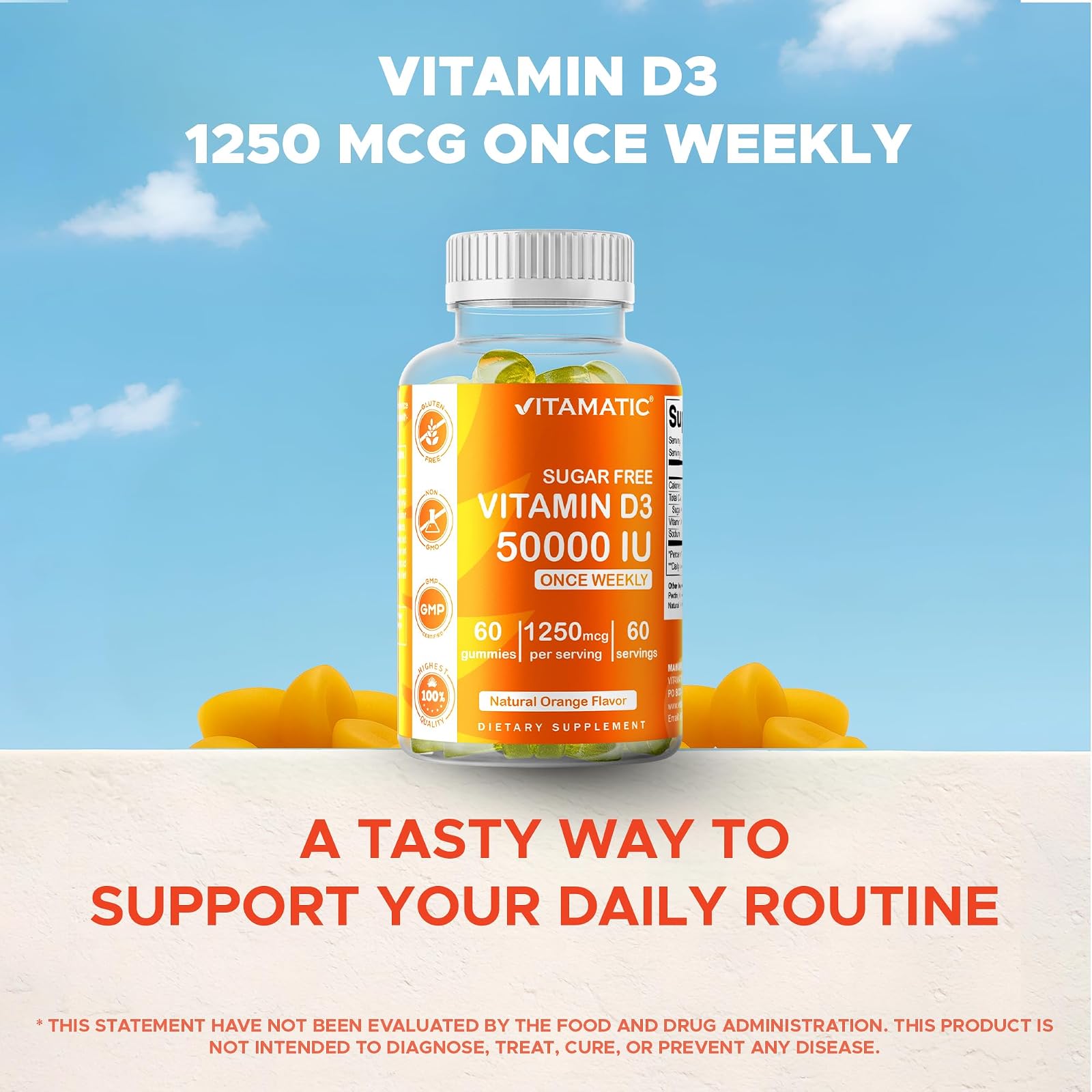 Convenient Vitamin D3 gummy dosage