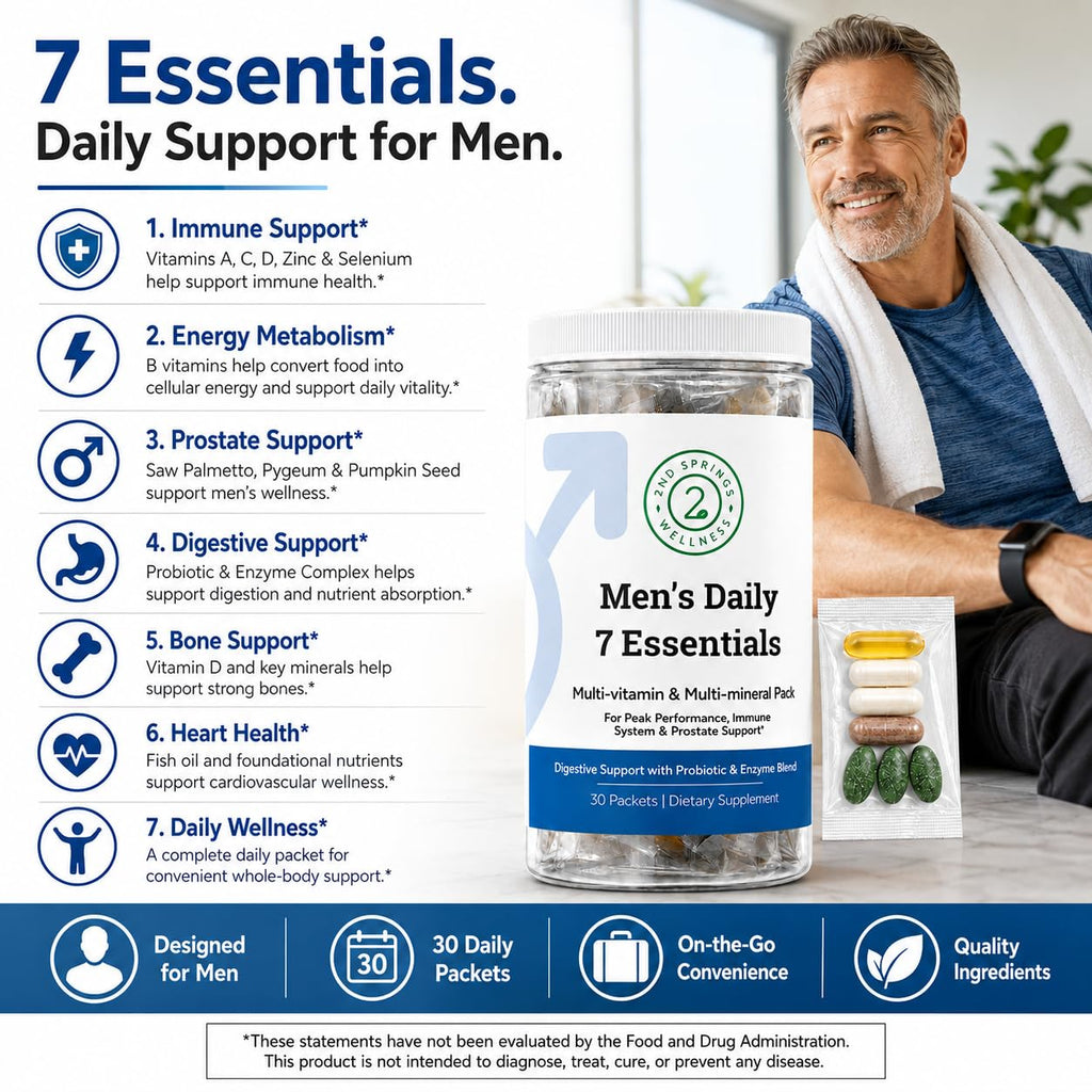 Convenient vitamin packets for men