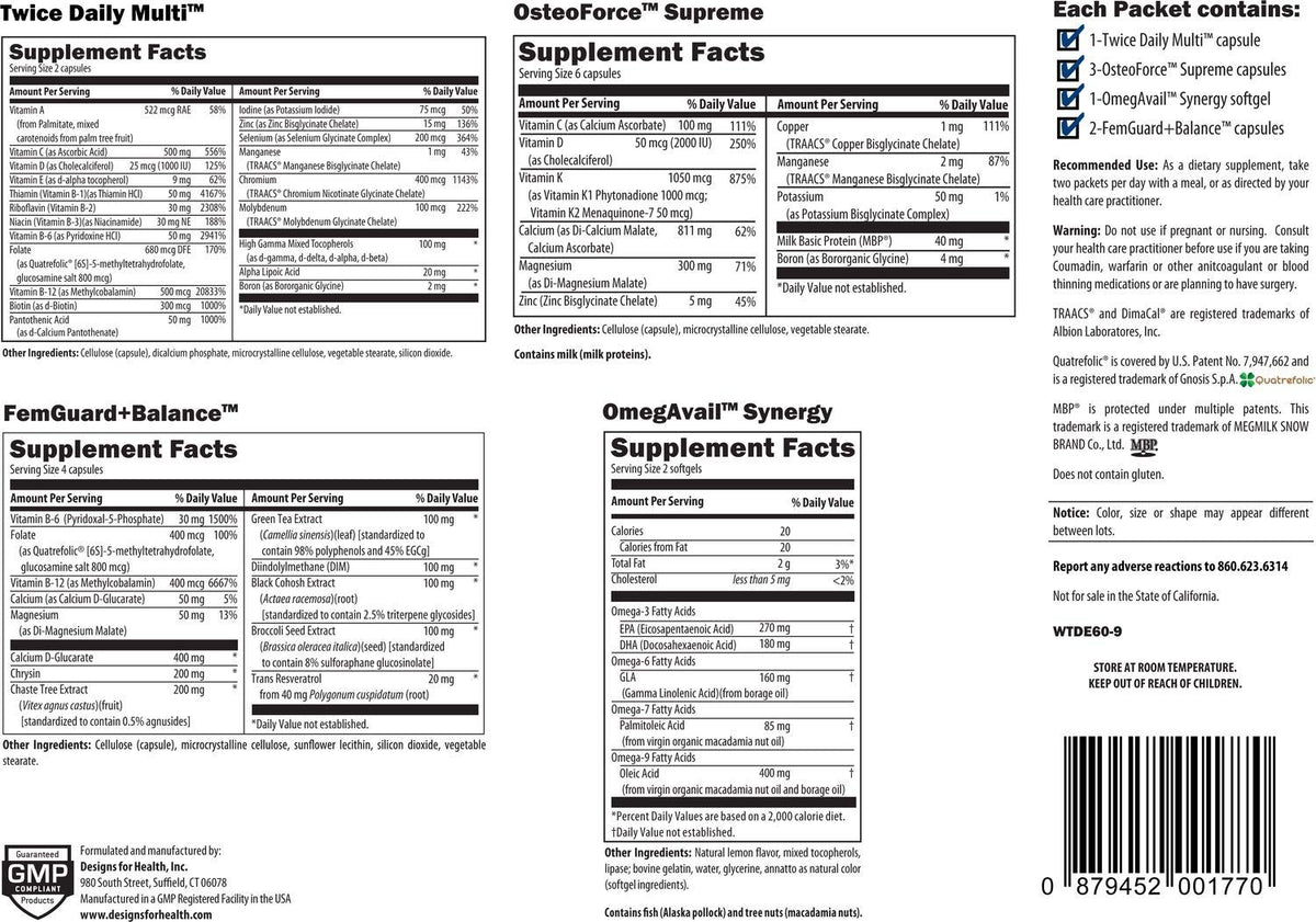 convenient vitamin packs for women