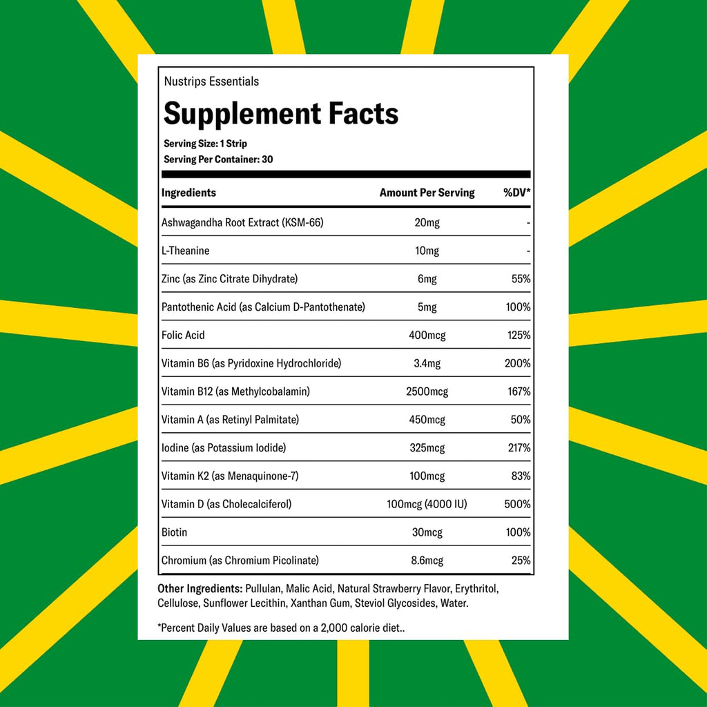 Convenient vitamin strips for immunity