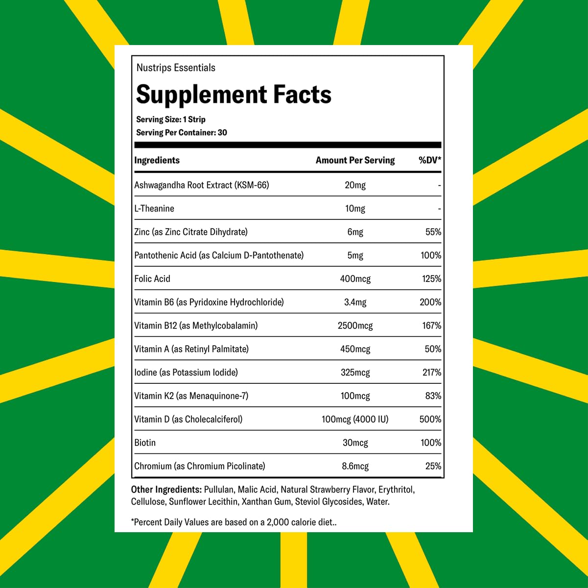 Convenient vitamin strips for immunity