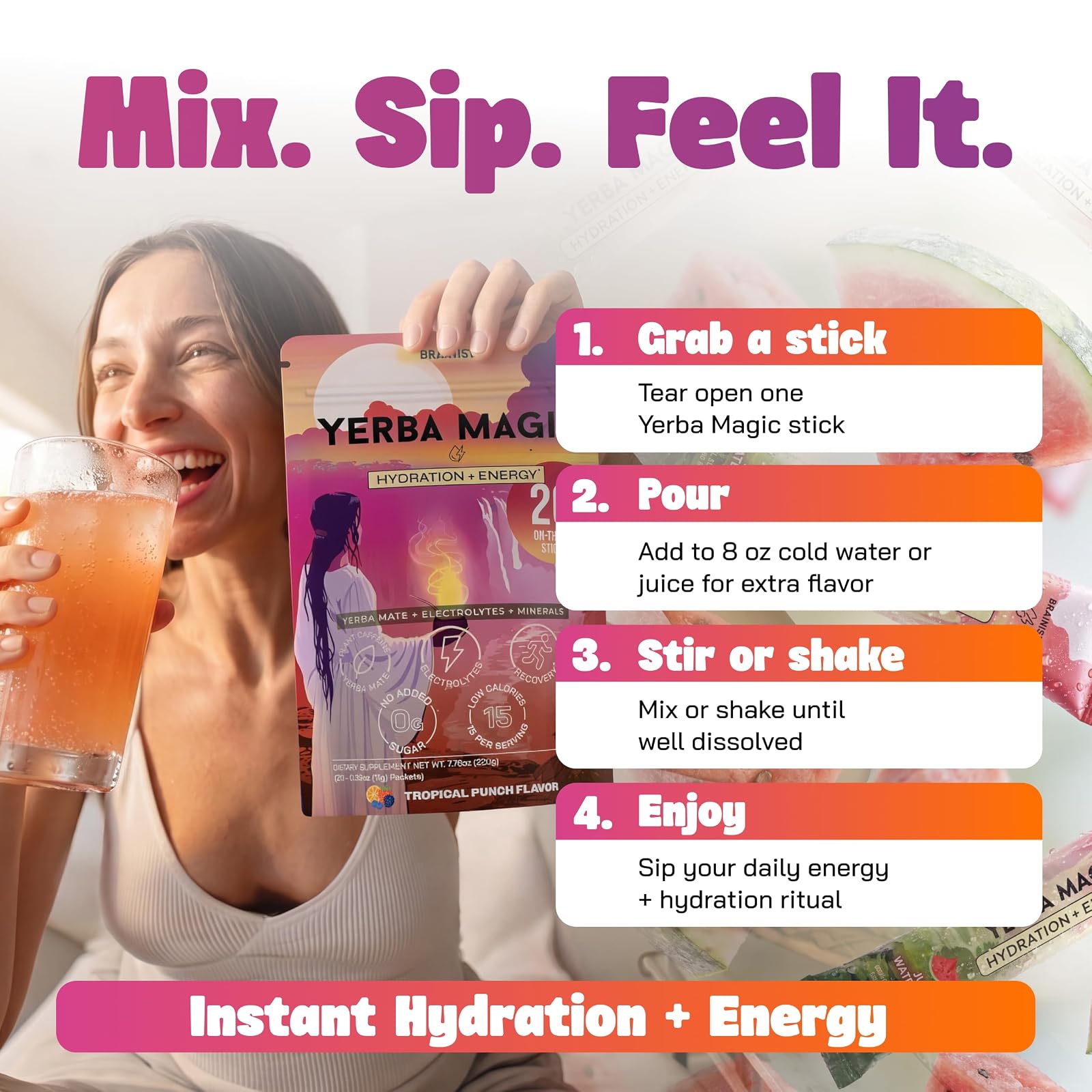convenient yerba mate hydration packets
