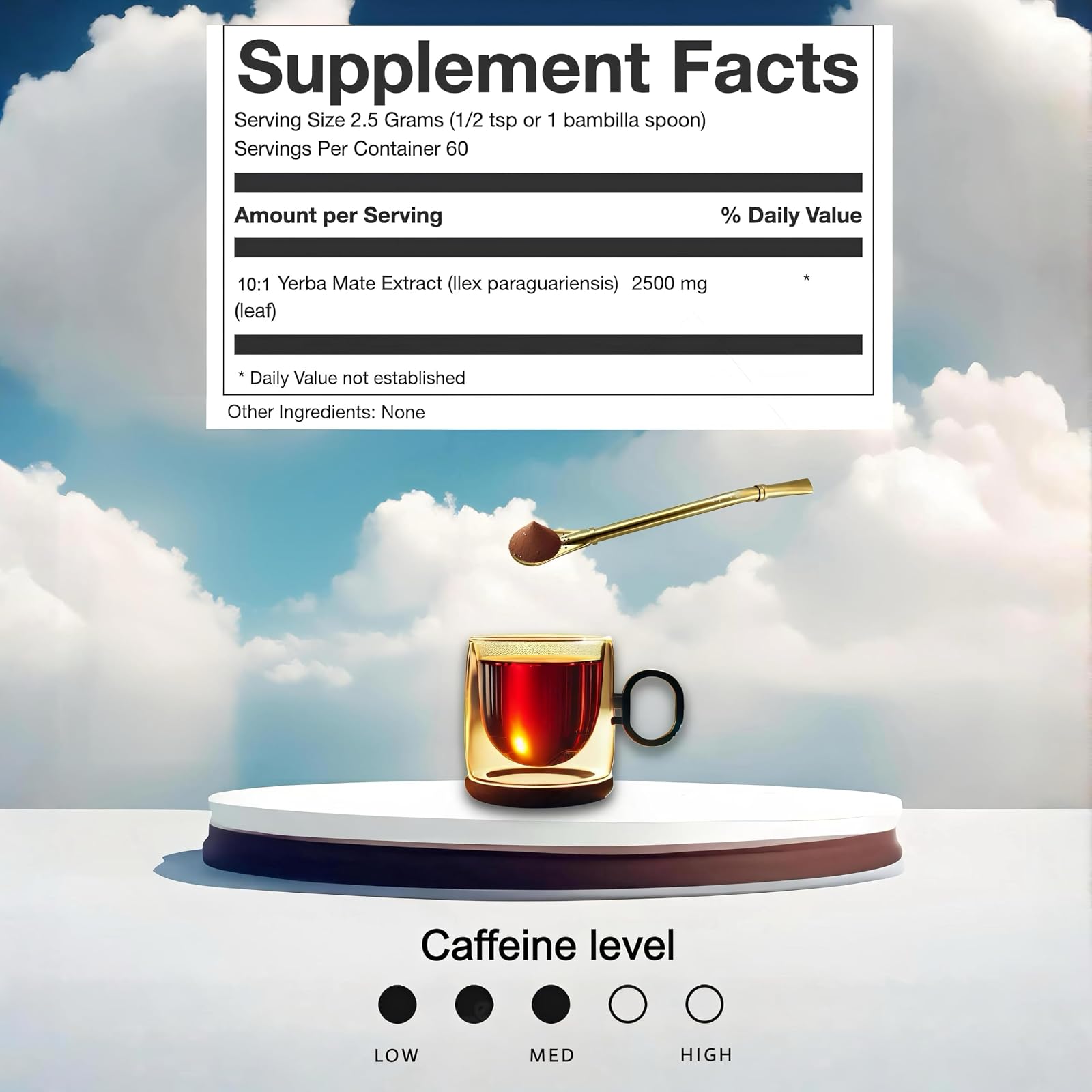 convenient Yerba Mate tea powder