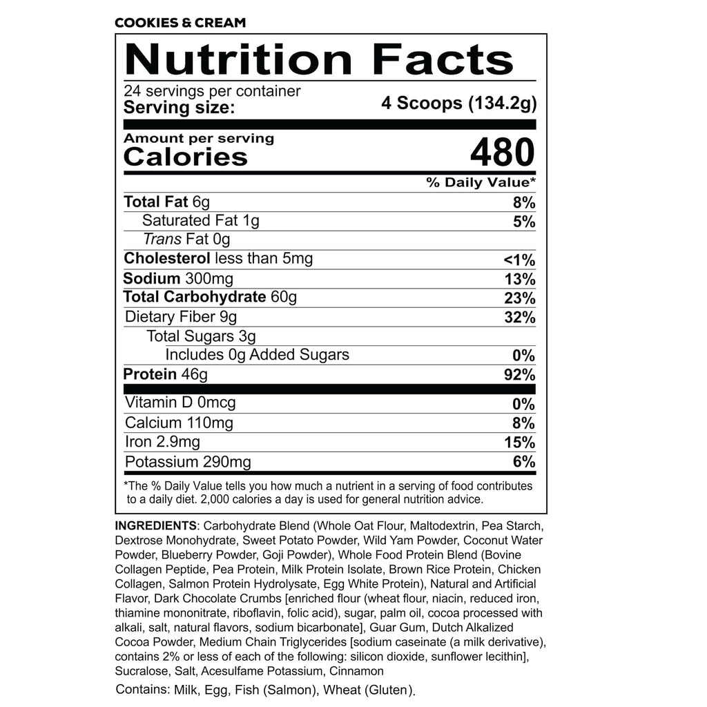 Cookies and cream plant protein blend