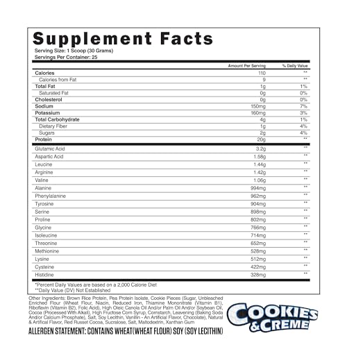 Cookies and Creme plant protein blend